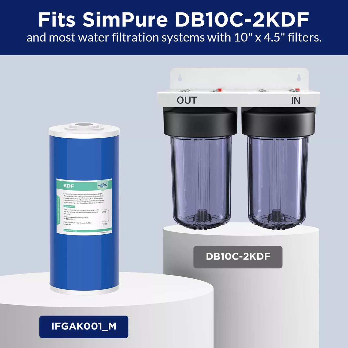 Membrane Solutions 10" x 4.5" KDF GAC Water Filter Cartridge