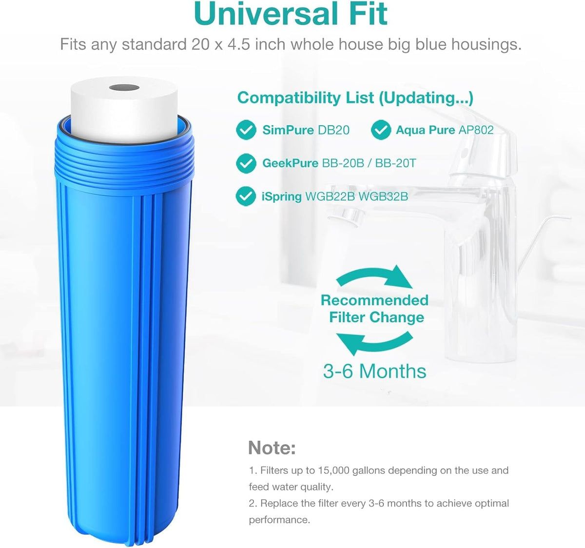 Membrane Solutions 20 Inch Whole House PP Sediment Water Filter ...