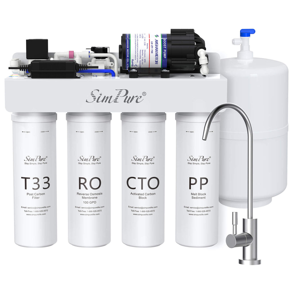 SimPure T1-100 7 Stage Compact Under Sink RO System With TDS Reduction