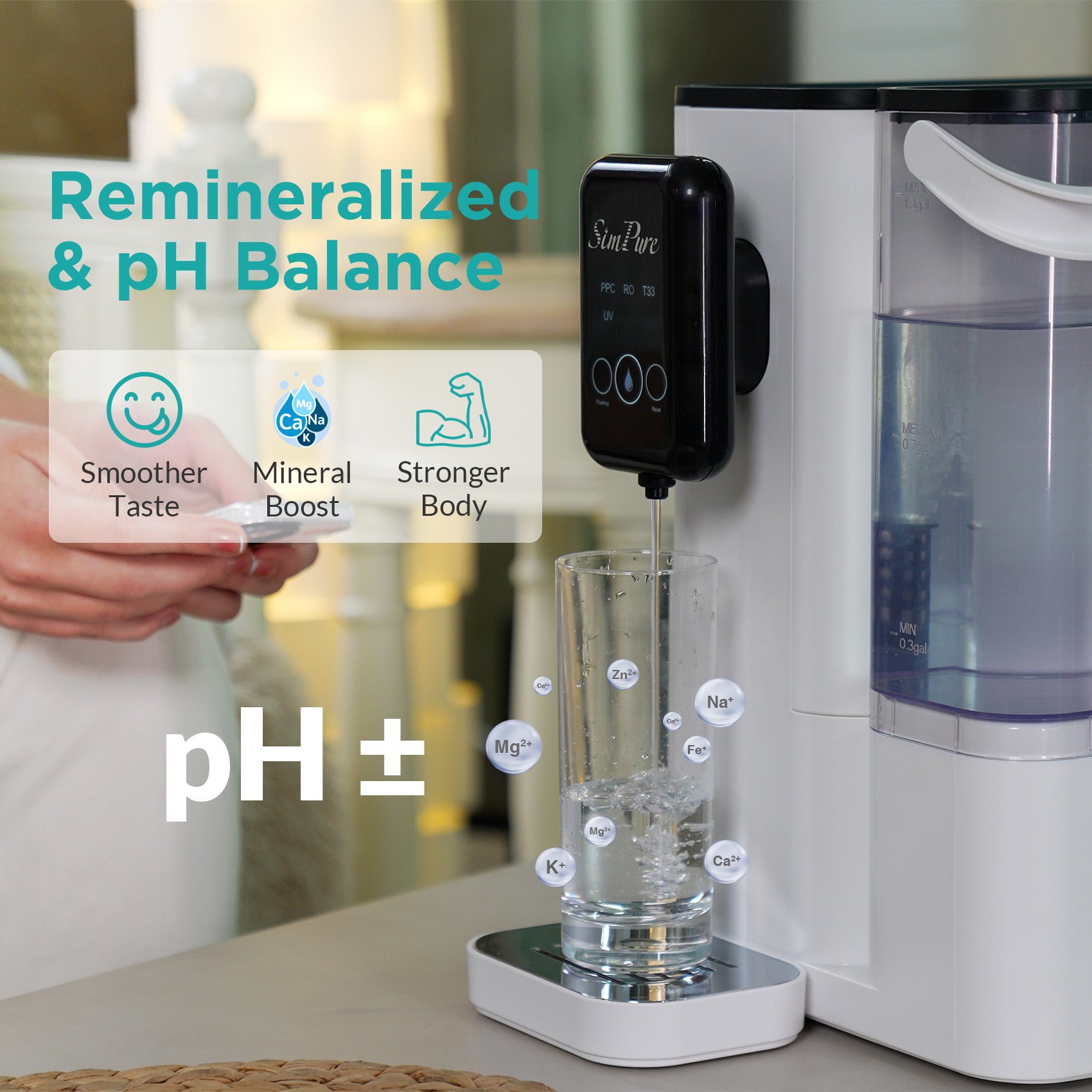 SimPure Y9A 6 Stage Countertop RO System with Alkaline Remineralization