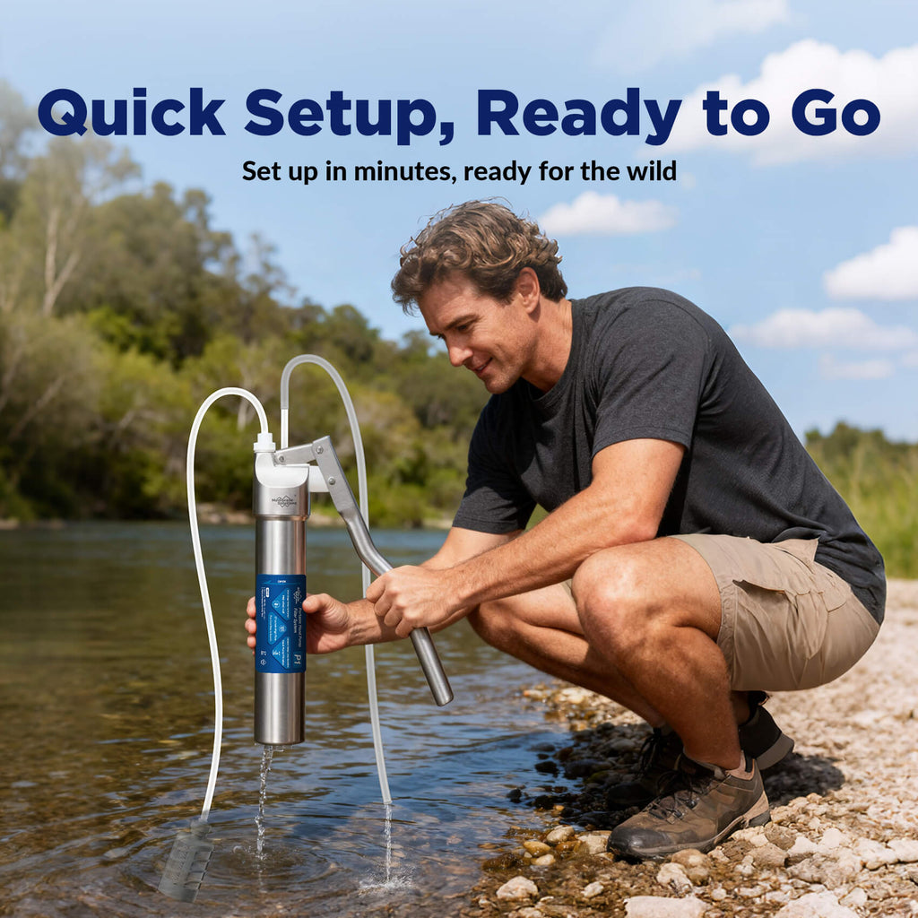 Membrane Solutions P1 Portable UF Ultrafiltration Hand Pump Water Filter
