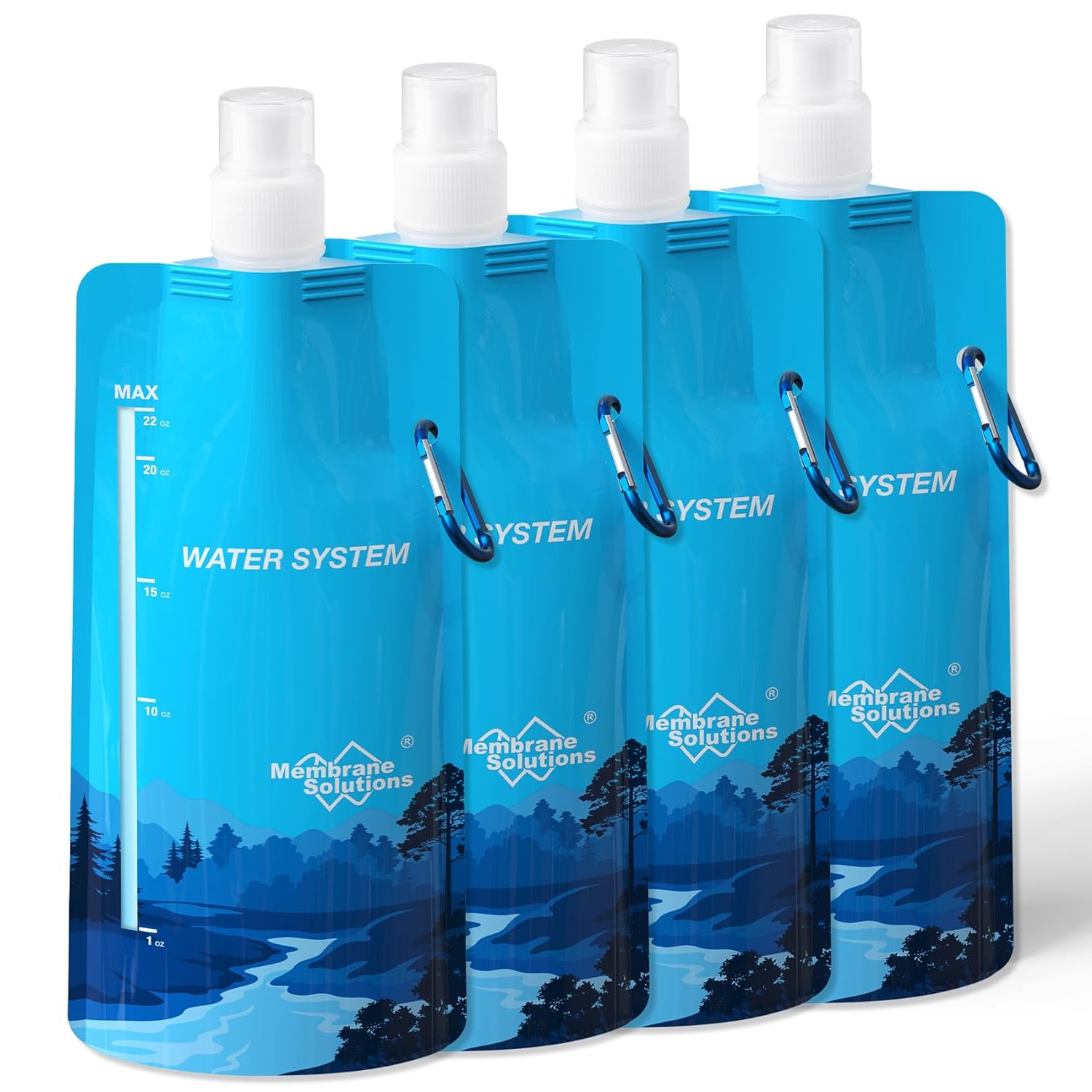 Freezable Foldable Water Container 4 Pack Collapsible Water Container ...
