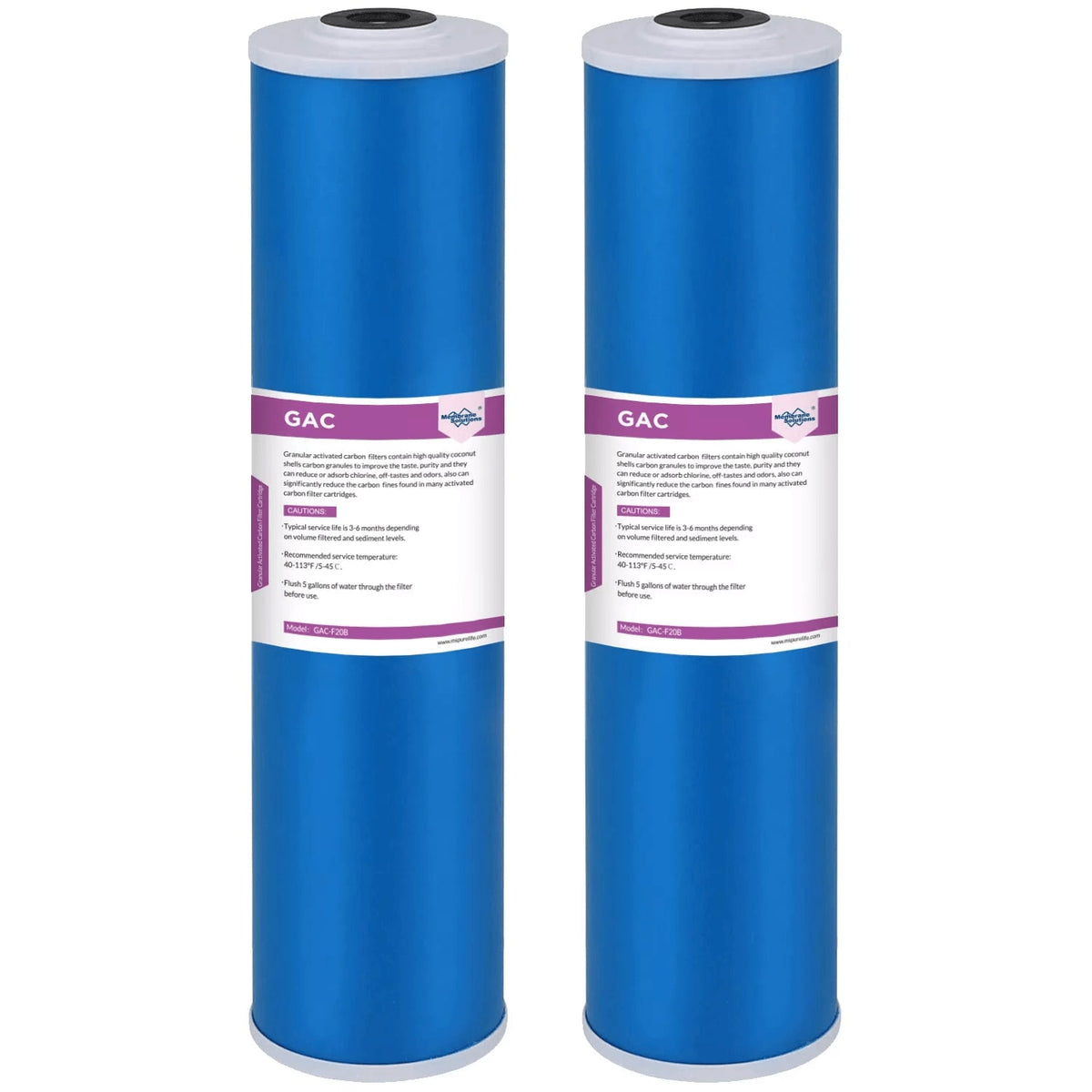 Membrane Solutions 20" x 4.5" GAC Granular Activated Carbon Water ...