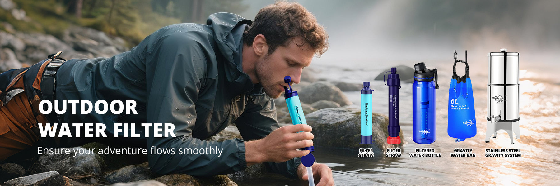 Membrane Solutions Outdoor Water Filters – Lightweight & Portable