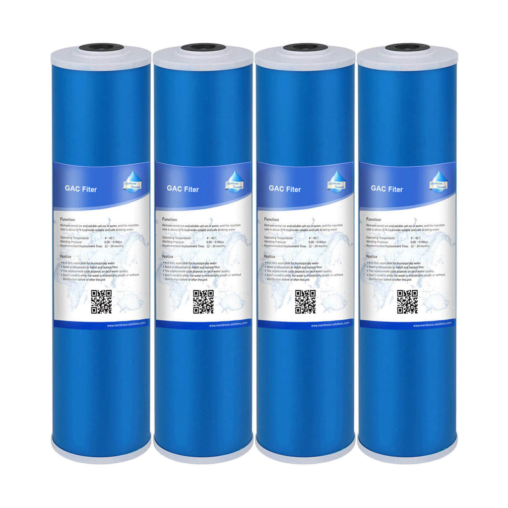 Membrane Solutions 20" x 4.5" GAC Granular Activated Carbon Water ...