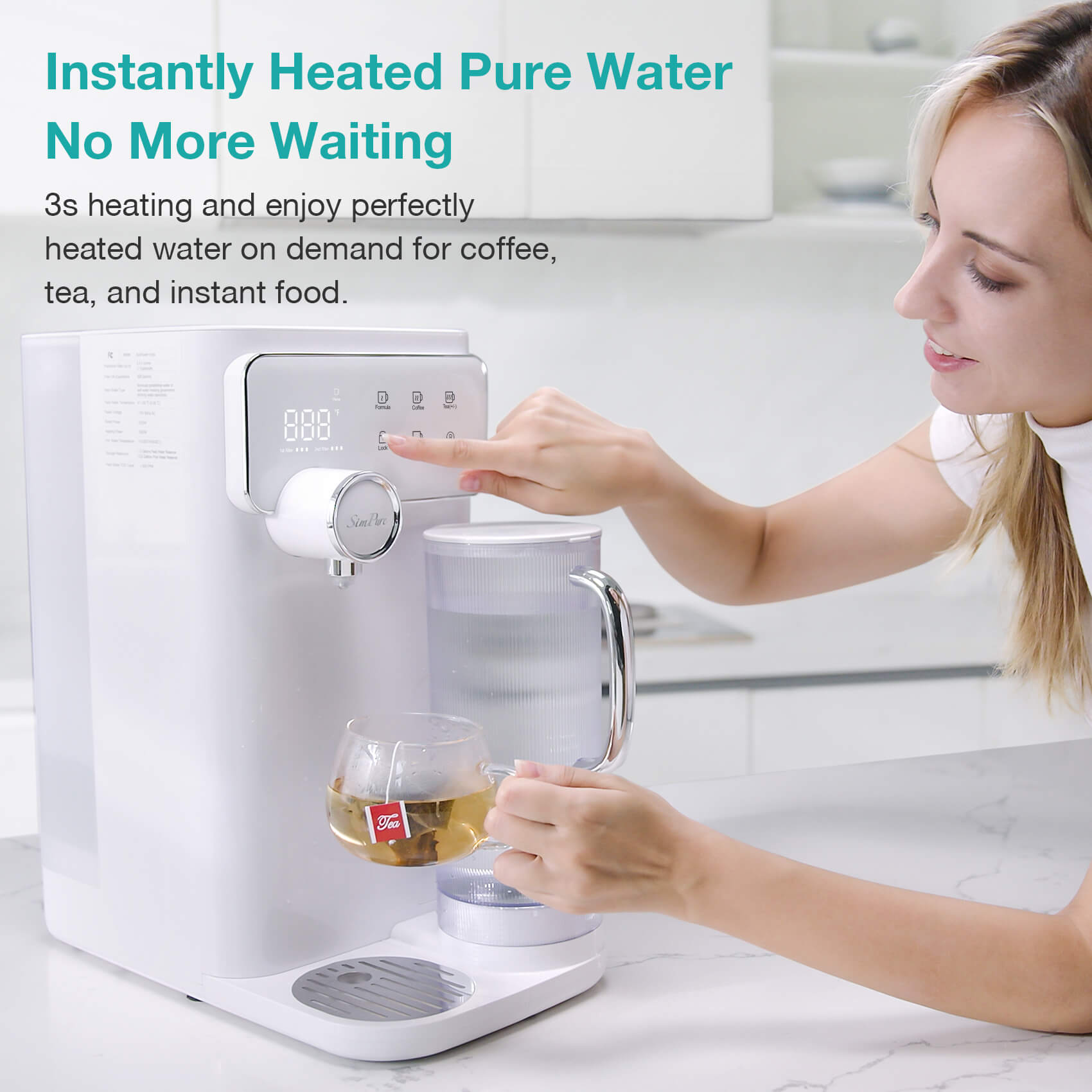 SimPure Y10H Countertop RO Instant Hot Water Filter Dispenser