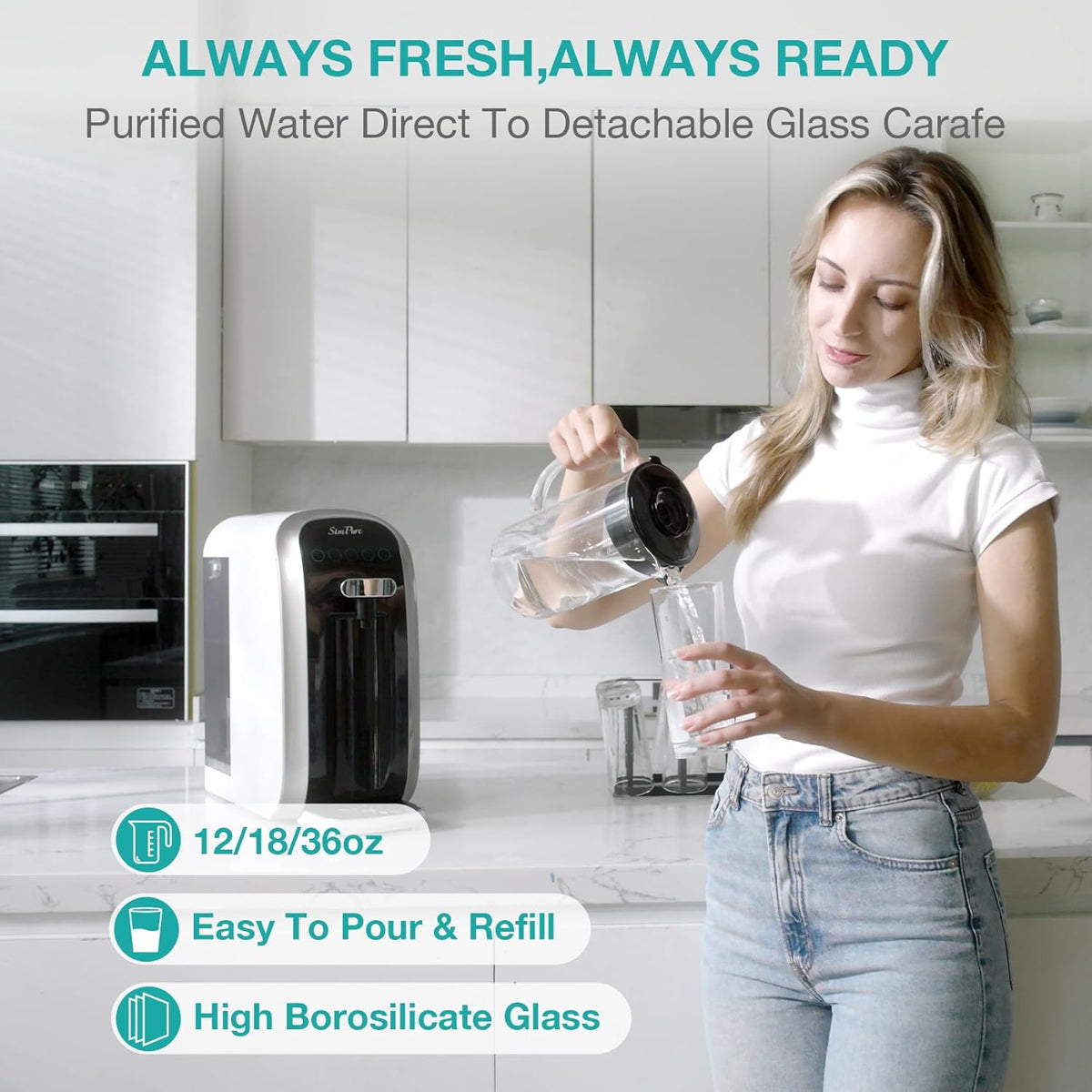 SimPure Y7T-C Countertop Portable 5 Stage Reverse Osmosis Water Filter ...