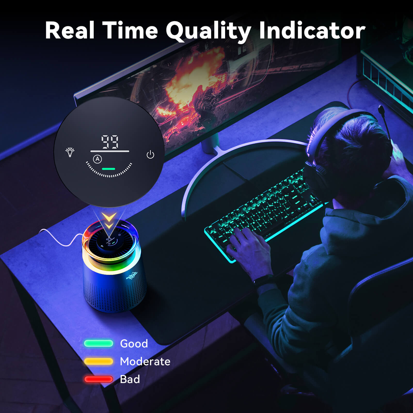 MSB5 Best Small HEPA Air Purifier for Bedroom, Office and Small Apartment