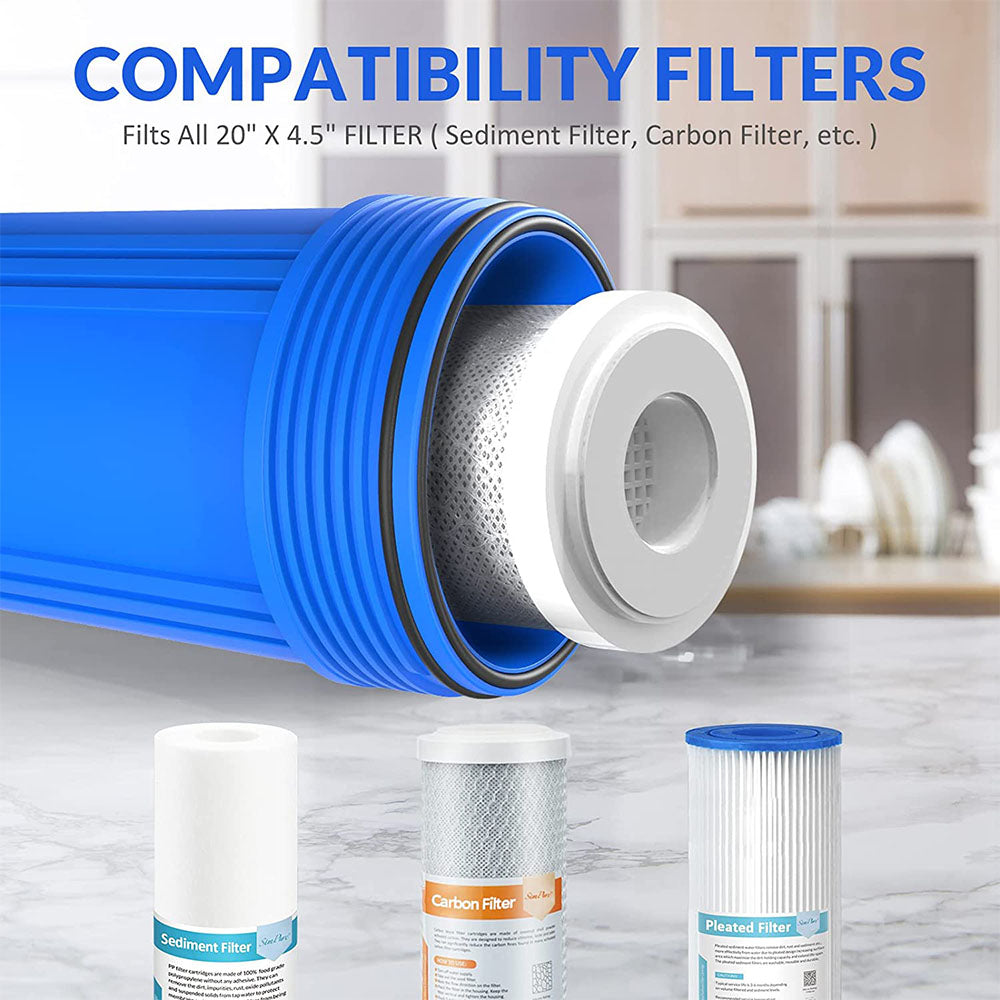 SimPure DB20P Big Blue 20 Inch Water Filter Housing