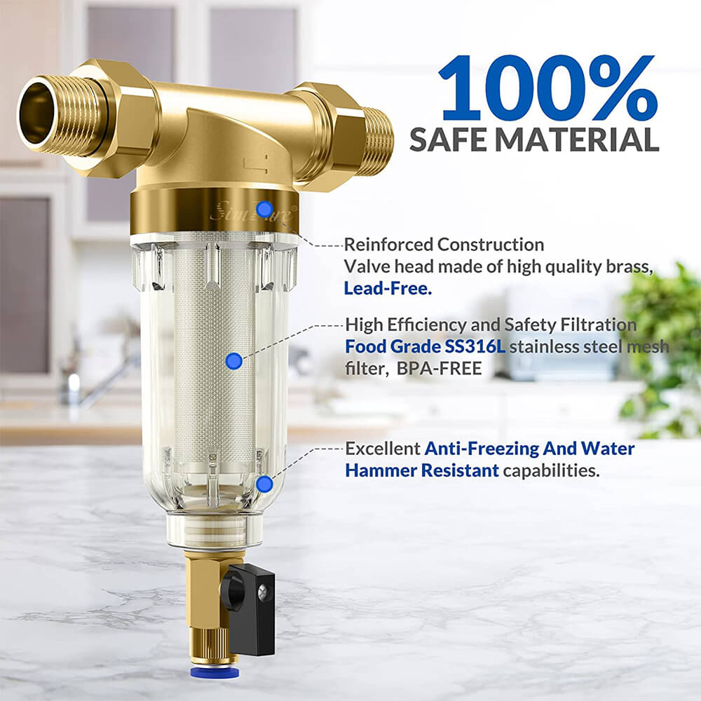 SimPure DC5P Reusable Spin Down Water Filter For Well Water